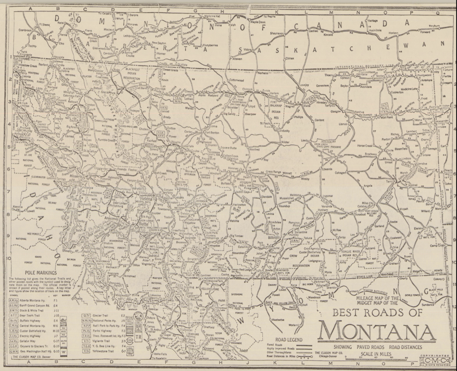 Montana Road Map - Discovering Montana